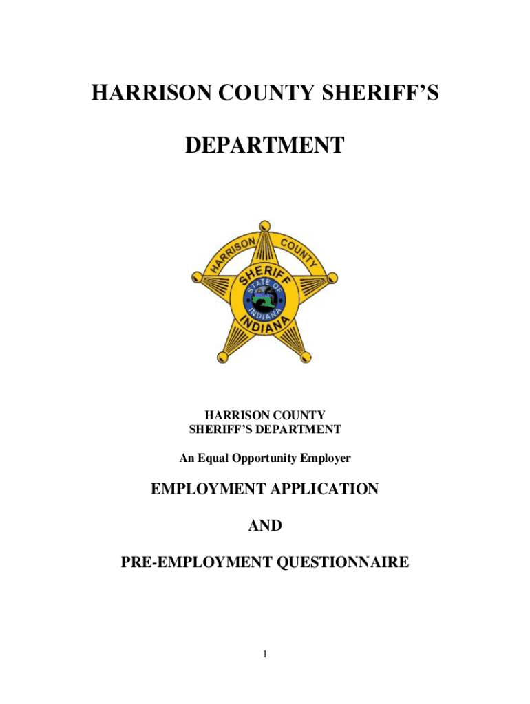 Fillable Online Harrison County Sheriff's Department Reserve Program Fax Email Print - pdfFiller