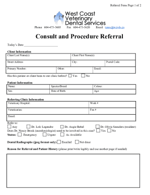 Fillable Online Dentistry Referral Form - NC State Veterinary Hospital ...