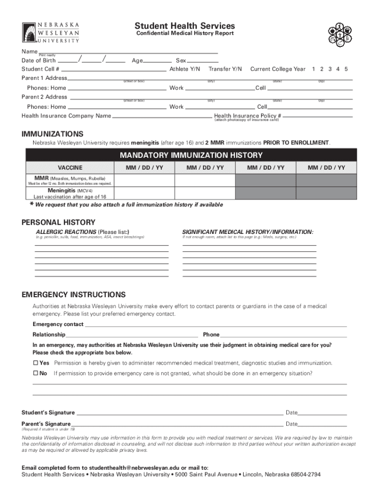 Fillable Online Student Health Services * Fax Email Print - pdfFiller