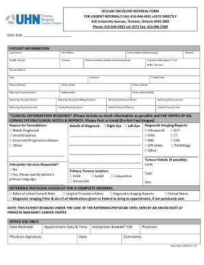 Fillable Online ocular oncology referral form Fax Email Print - pdfFiller