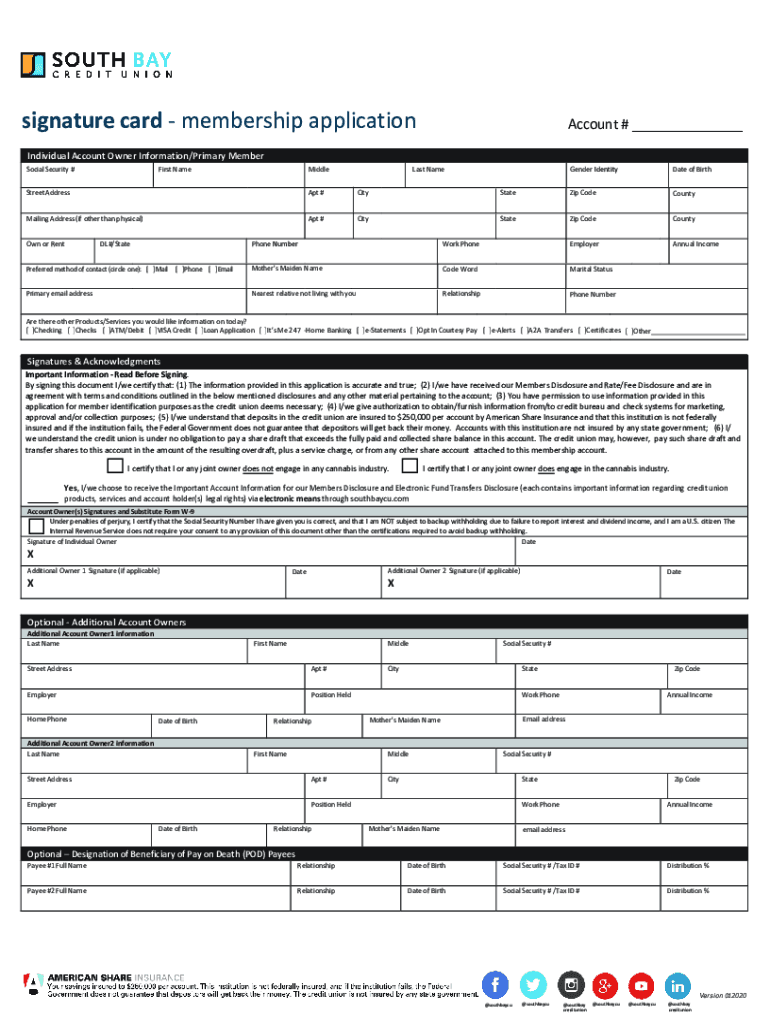 Fillable Online Visa Check Card Application Account Number Fax Email ...