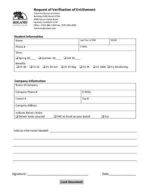 Fillable Online Request of Verification of VA Education Benefits Fax Email Print - pdfFiller