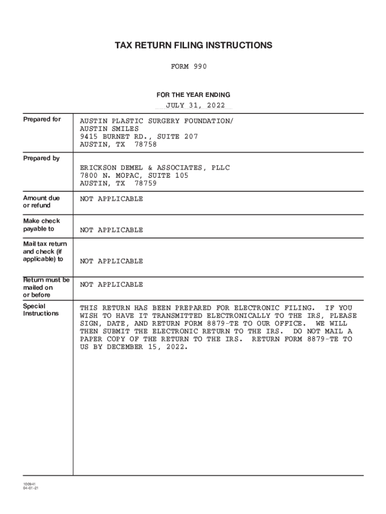 Fillable Online Austin Smiles - The Austin Plastic Surgery Foundation ...