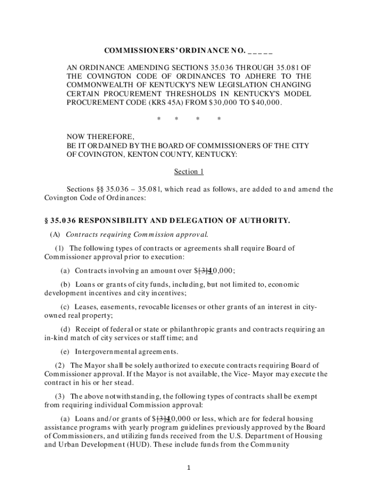Fillable Online Covington passes short-term rental ordinance and others ...