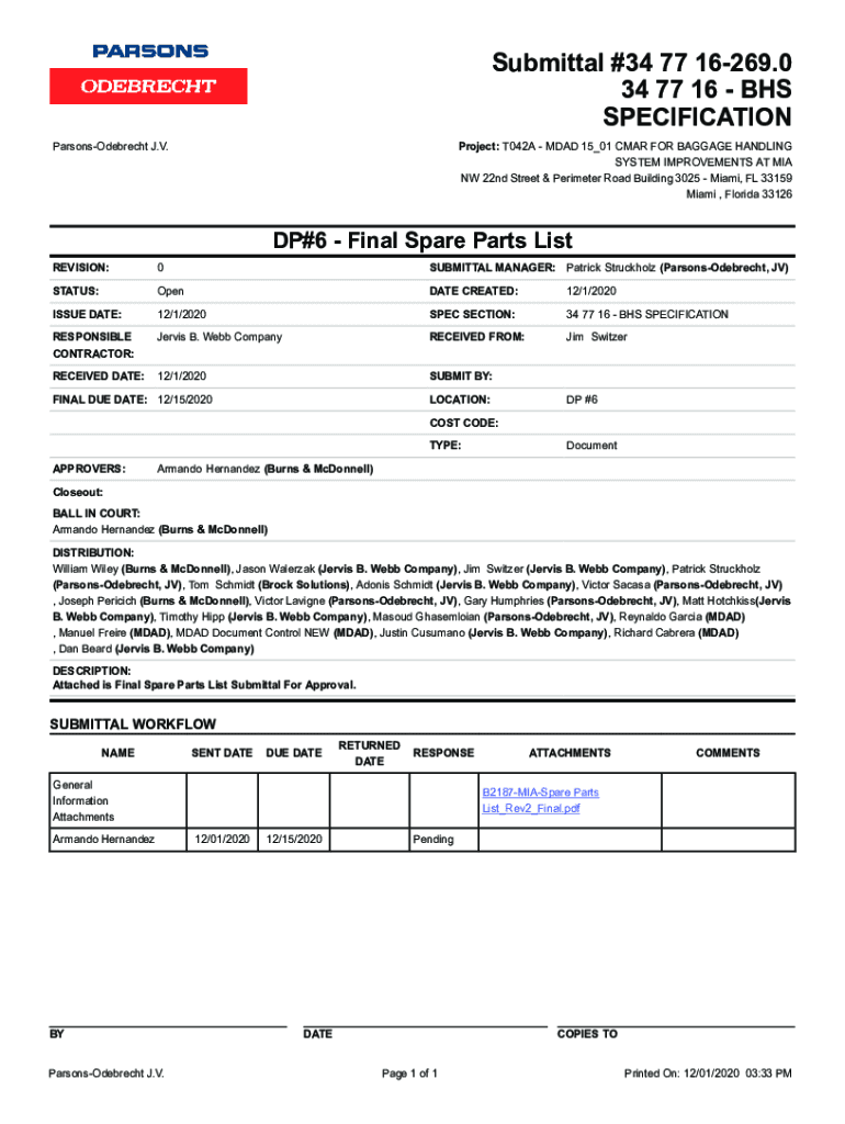Fillable Online Construction Submittals: What They Are and When To Use ...