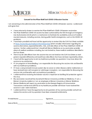 Fillable Online Get Mercer University Immunization Form - Student ...