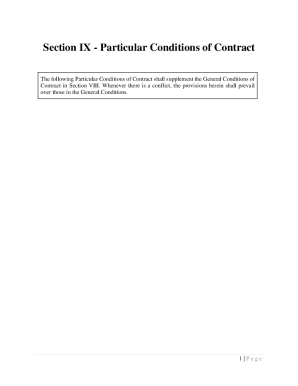 Fillable Online Section IX - Particular Conditions of Contract Fax ...