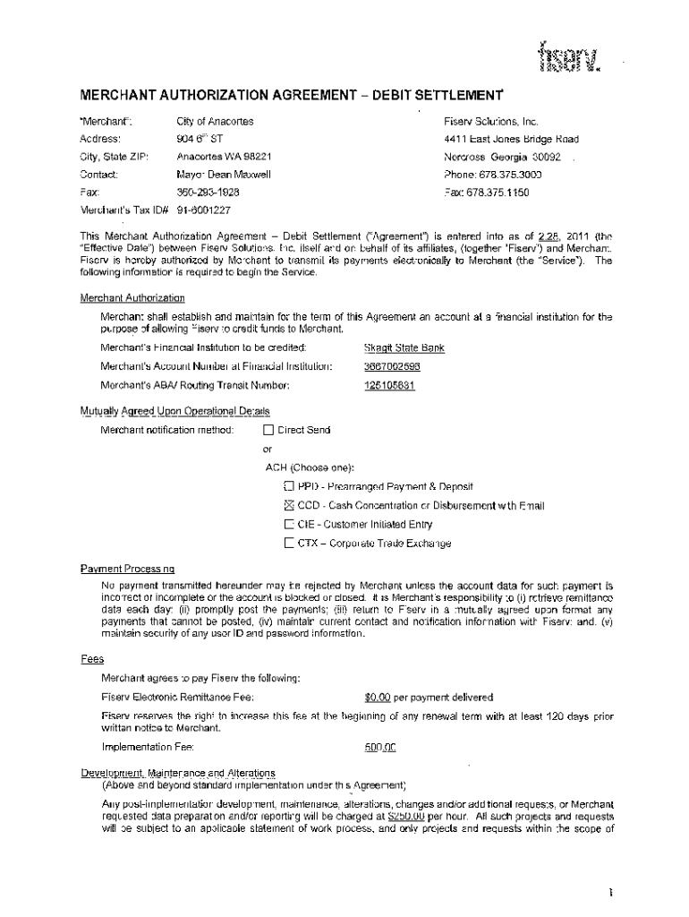 Fillable Online MERCHANT AUTHORIZATION AGREEMENT- DEBIT ... Fax Email ...
