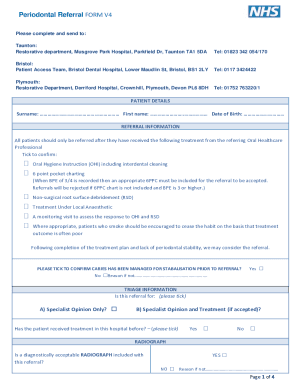 Fillable Online Periodontal Referral FORM V4 Fax Email Print - pdfFiller