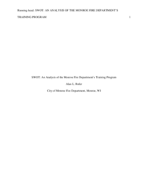 Fillable Online SWOT: AN ANALYSIS OF THE MONROE FIRE DEPARTMENT'S Fax ...
