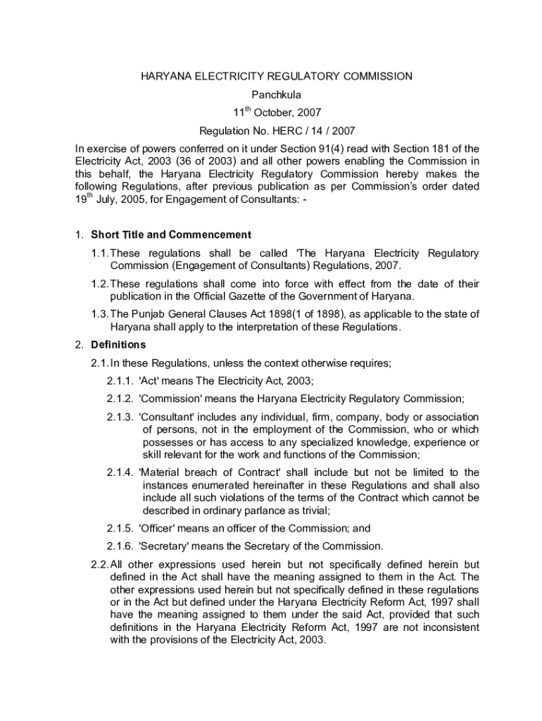 Fillable Online herc gov Officers and Employees Conditions of Service ...