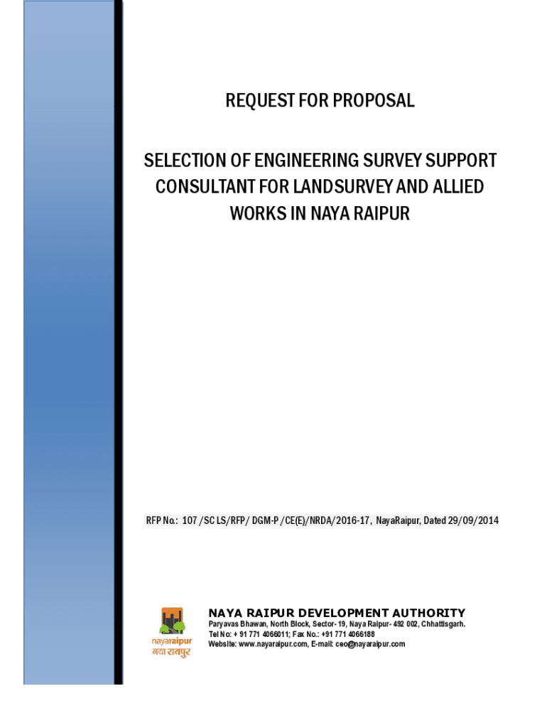 Fillable Online RFP for the Selection of Engineering survey support ...