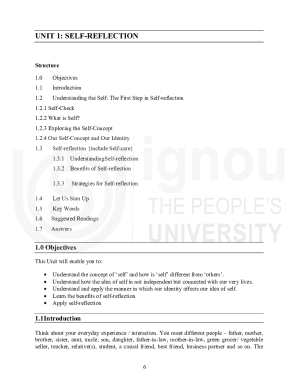 Fillable Online UNIT 1: SELF-REFLECTION Fax Email Print - pdfFiller