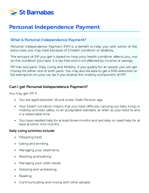 Fillable Online Personal Independence Payment (PIP): How much you'll ...