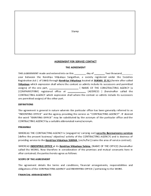 Fillable Online model agreement for service contract Fax Email Print ...