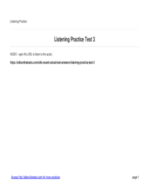Fillable Online Free IELTS Practice Listening Test - Part 3 Fax Email ...