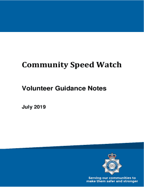 Fillable Online Community Speed Watch guidance and registration Fax ...