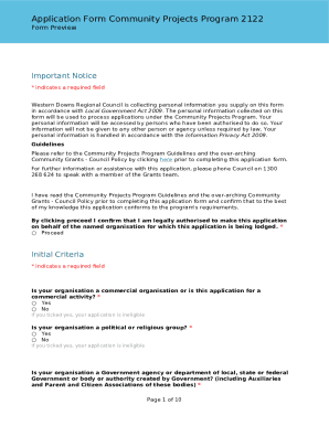 Fillable Online Application Form Community Projects Program 2122 Fax ...
