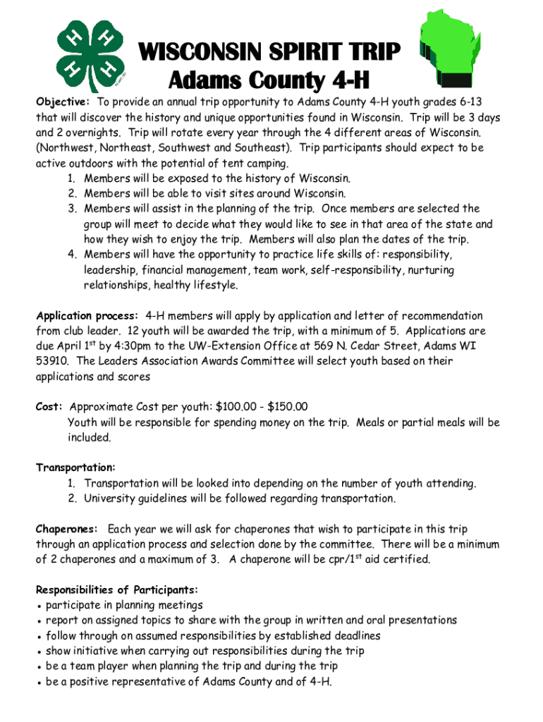 Fillable Online Adams County 4-H Care to Share Form Fax Email Print - pdfFiller
