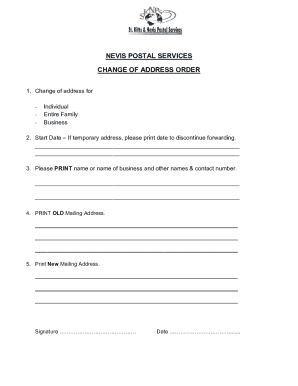 Fillable Online nia gov Temporary Moves - Official USPS Change-of ...