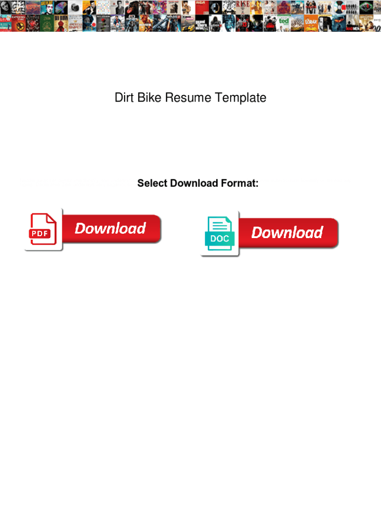 Fillable Online Dirt Bike Resume Template. Dirt Bike Resume Template ...