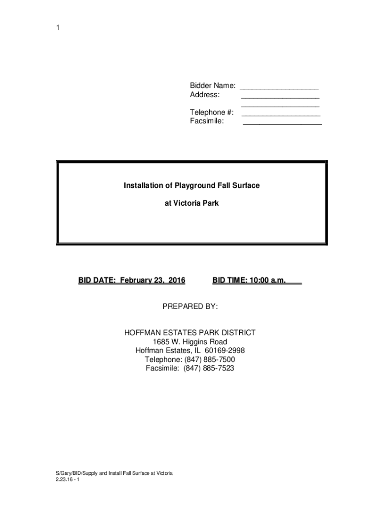 Fillable Online Installation of Playground Fall Surface Fax Email Print - pdfFiller