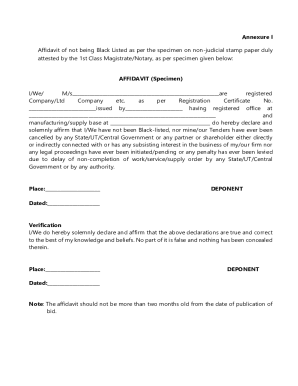 Fillable Online pec ac SPECIMEN AFFIDAVIT To be submitted on non judicial ... Fax Email Print ...