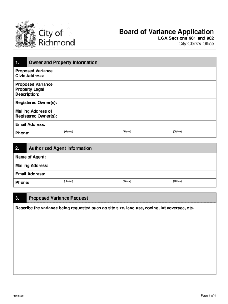 Fillable Online CITYHALL-#4668825-v2-Forms-BoardofVariance ...