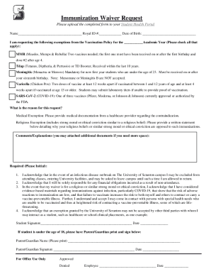 Fillable Online Immunization Waiver Request Fax Email Print - pdfFiller