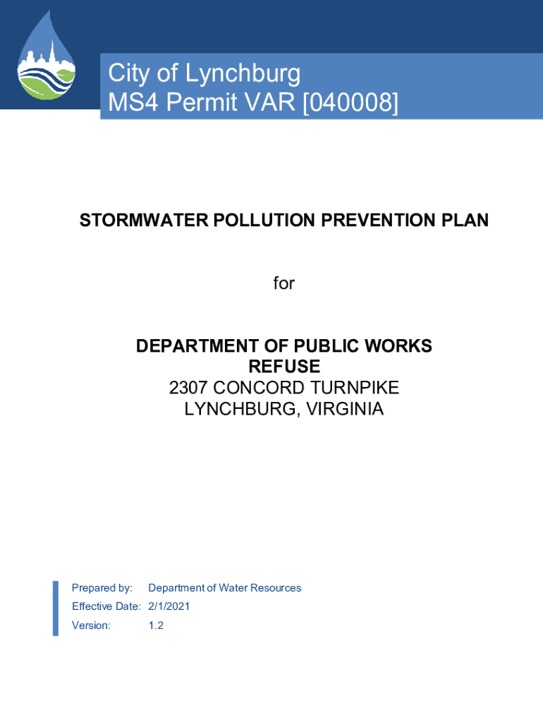Fillable Online Stormwater Utility/MS4 PermitCity of Lynchburg, VA Fax ...