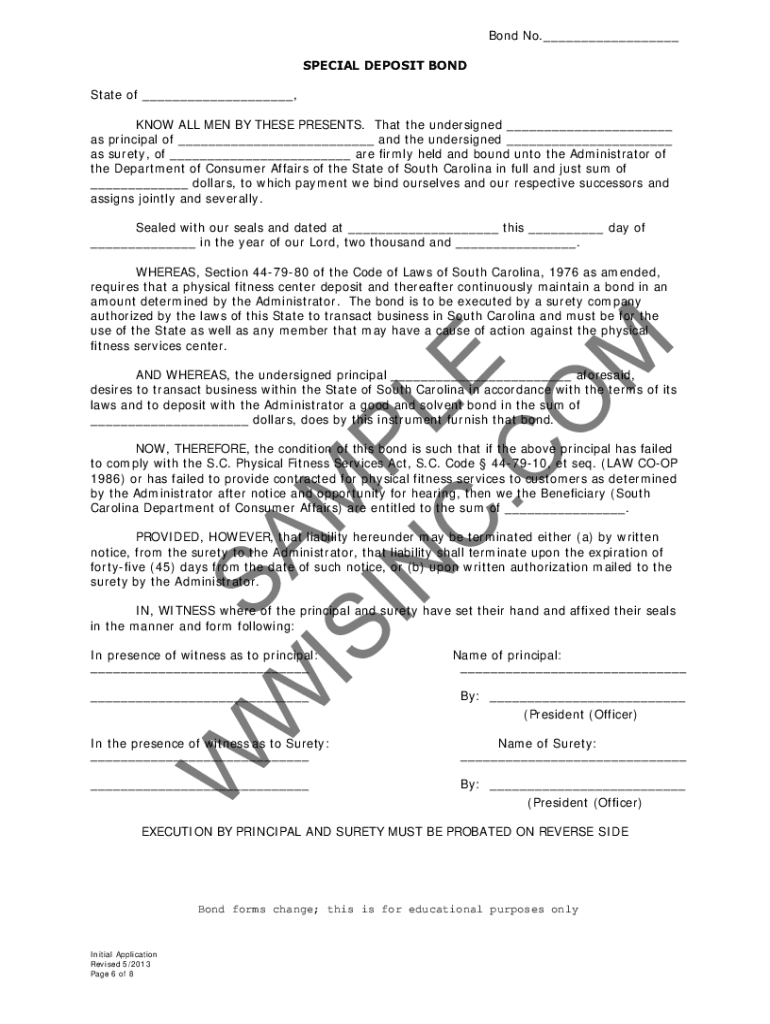 Fillable Online FORM NO.6 SURETY BOND (vide Rule 5) KNOW ... Fax Email ...