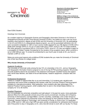 Fillable Online Application InformationUniversity of Cincinnati Fax ...