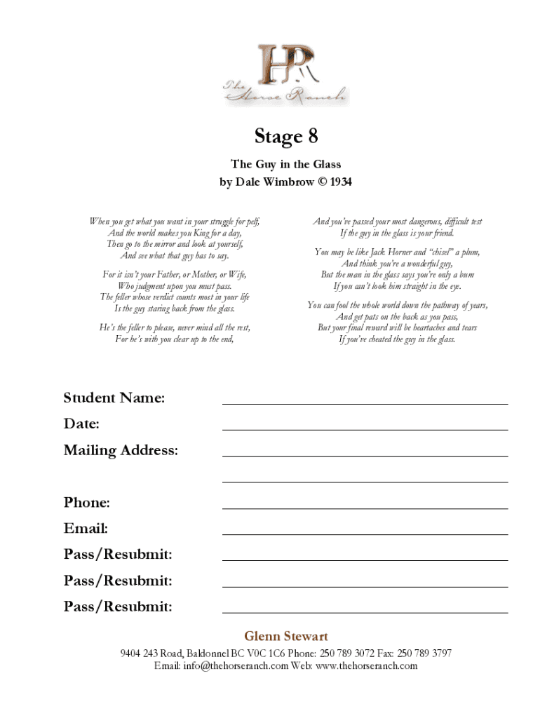 Fillable Online "The Guy in the Glass" insperational poem by Dale ...