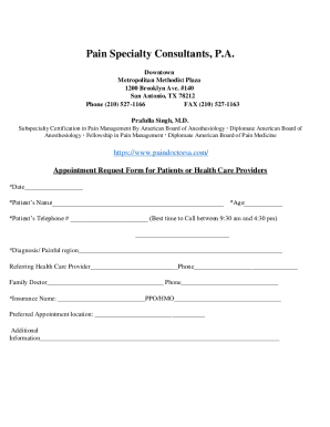 Fillable Online Appointment request form for patients Fax Email Print ...