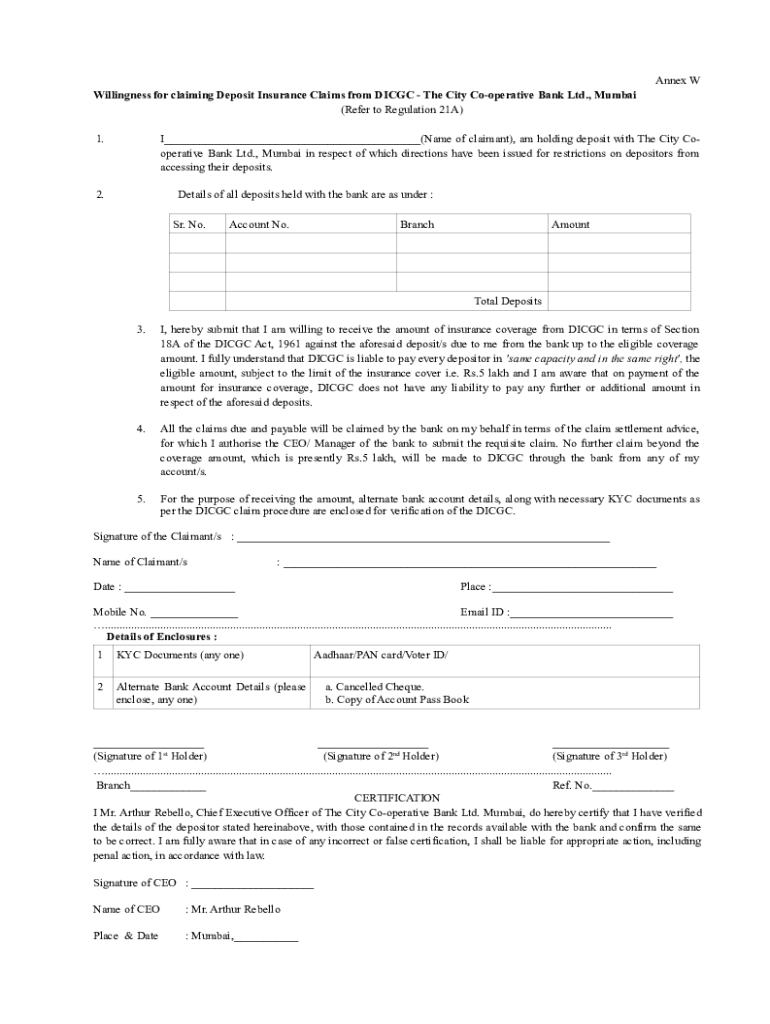 Fillable Online Claim Willingness Form Fax Email Print - pdfFiller