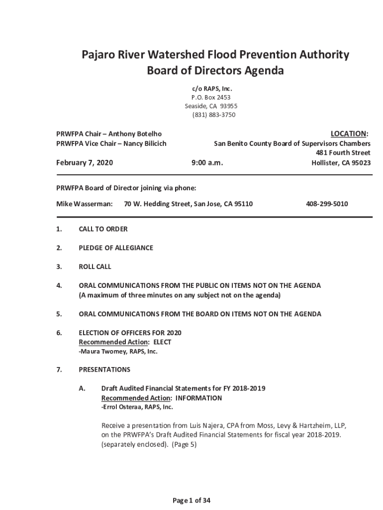 Fillable Online PRWFPA Chair Anthony Botelho Fax Email Print - pdfFiller