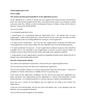 Fillable Online Charity Registration Form How to apply This section ...