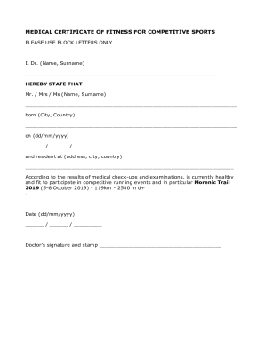 Fillable Online health certificate for competitive sport activity - cloudfront.net Fax Email ...