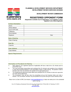Fillable Online Registered Opponent Form DRC Fax Email Print - pdfFiller