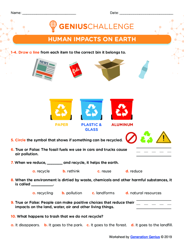 Fillable Online Reduce, Reuse & RecycleWorksheet for Grades K-2 PDF. A ...