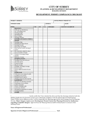 Fillable Online Development Permit Compliance Checklist Fax Email Print ...