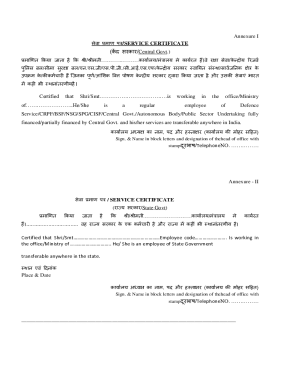 Fillable Online Service Certificate Format For Govt Employees Pdf Fax ...