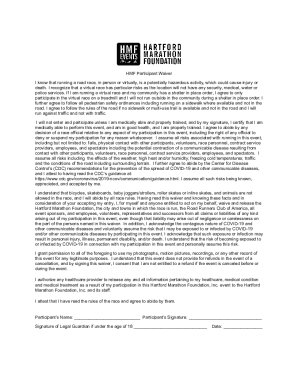 Fillable Online Event Waiver I know that running a road race is a ...