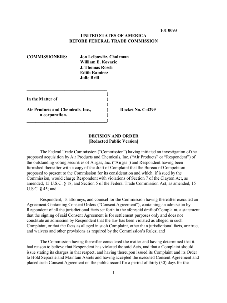 Fillable Online Decision and Order Redacted Public Record Version ...