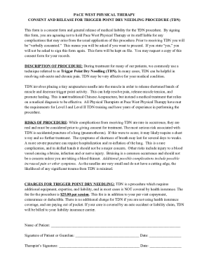 Fillable Online Fillable Online TDN Consent Form - Pace West Physical ... Fax Email Print ...