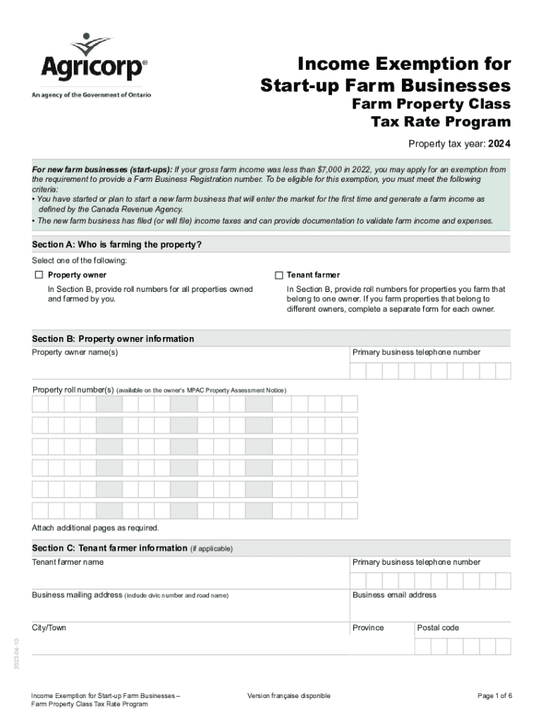 Fillable Online Farm Property Class Tax Rate Program Fax Email Print ...