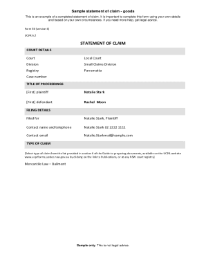 Fillable Online Form 3B Statement of Claim Fax Email Print - pdfFiller