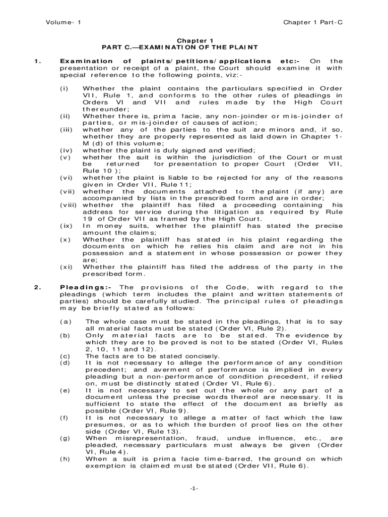 Fillable Online highcourtchd gov rejection of plaint in light of ...