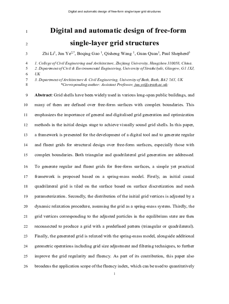 Fillable Online Digital and automatic design of free-form single-layer ... Fillable Online Digital and automatic design of free-form single-layer ...