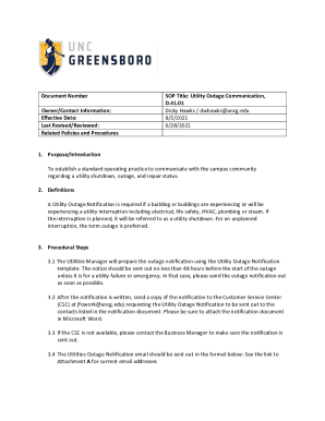 Fillable Online Utility Outage Communication Fax Email Print - pdfFiller